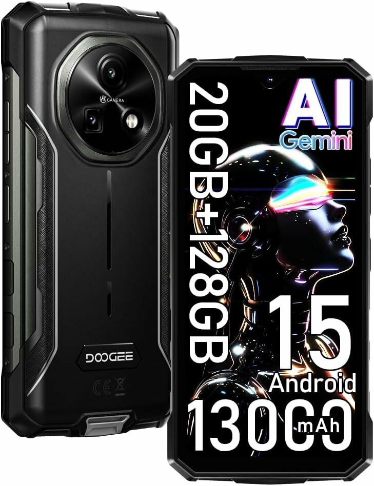 Защищенный смартфон DOOGEE Fire 5 Pro, 13000 мАч, 20 (4+16) ГБ 128 ГБ, 6,6-дюймовый HD-экран.