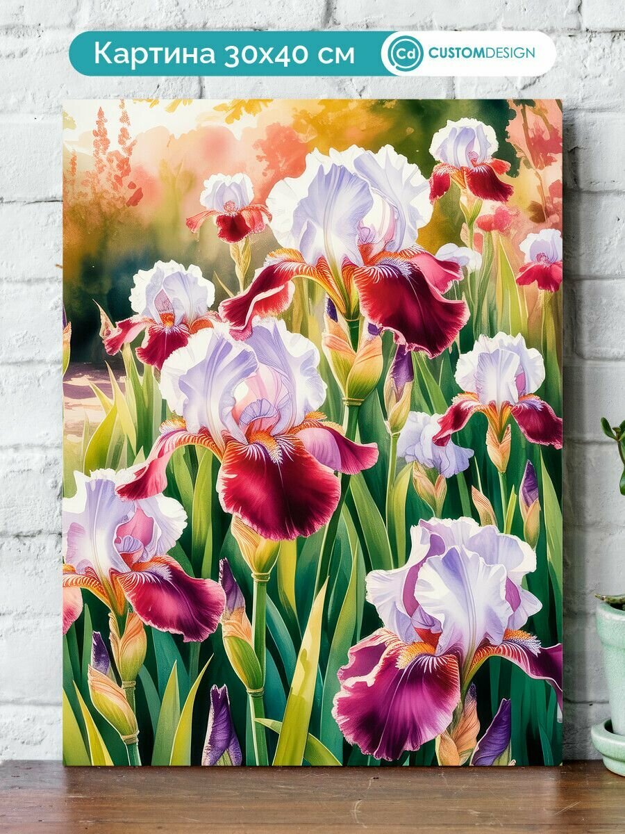 Картина на стену для интерьера Ирисы 30x40 см