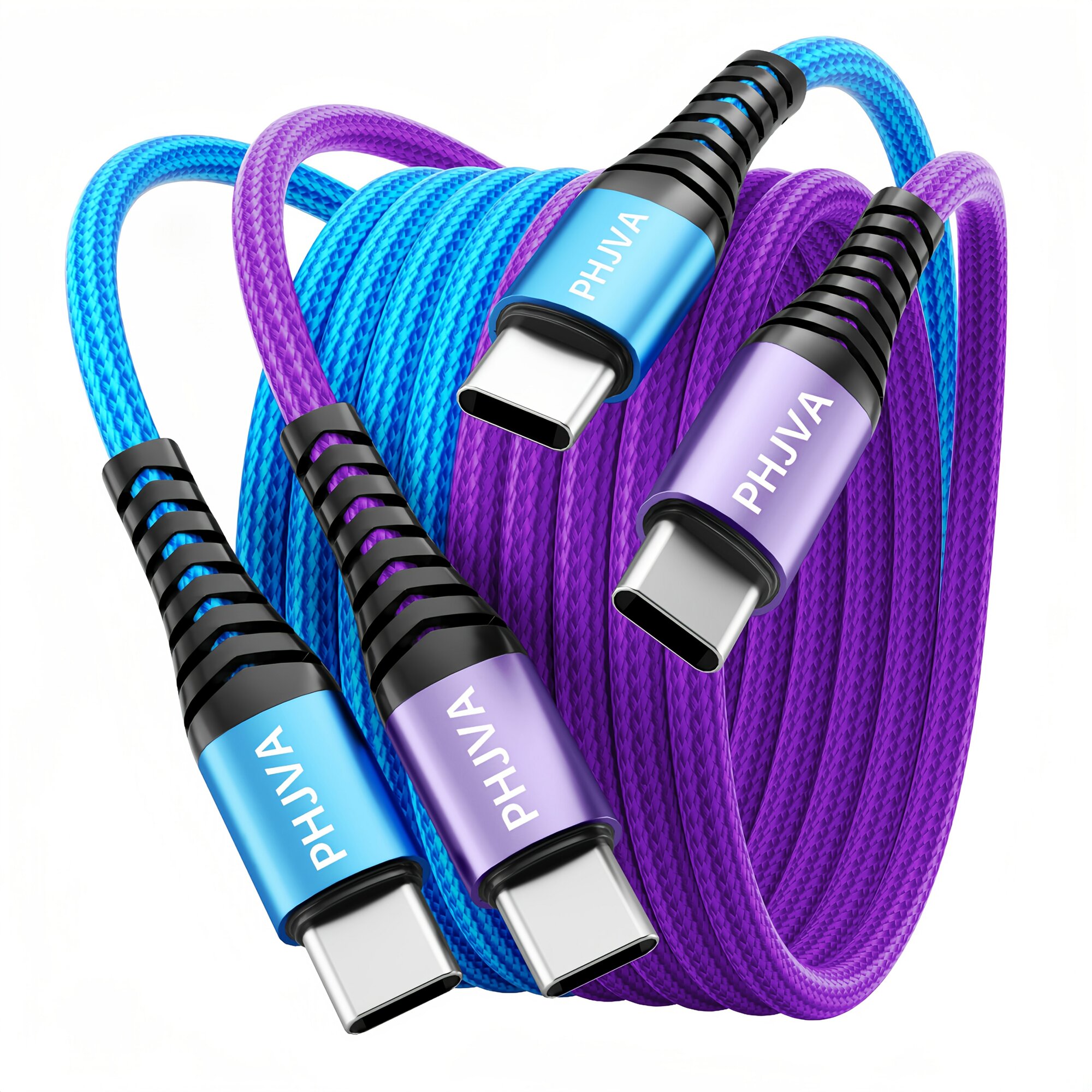 USB C to USB C кабель 60W быстрая зарядка, 1 м, синий+фиолетовый, совместим с iPhone 15/16/17 Pro/Plus/Pro Max, Samsung, Xiaomi, Redmi, Oppo, Oneplus и другими смартфонами