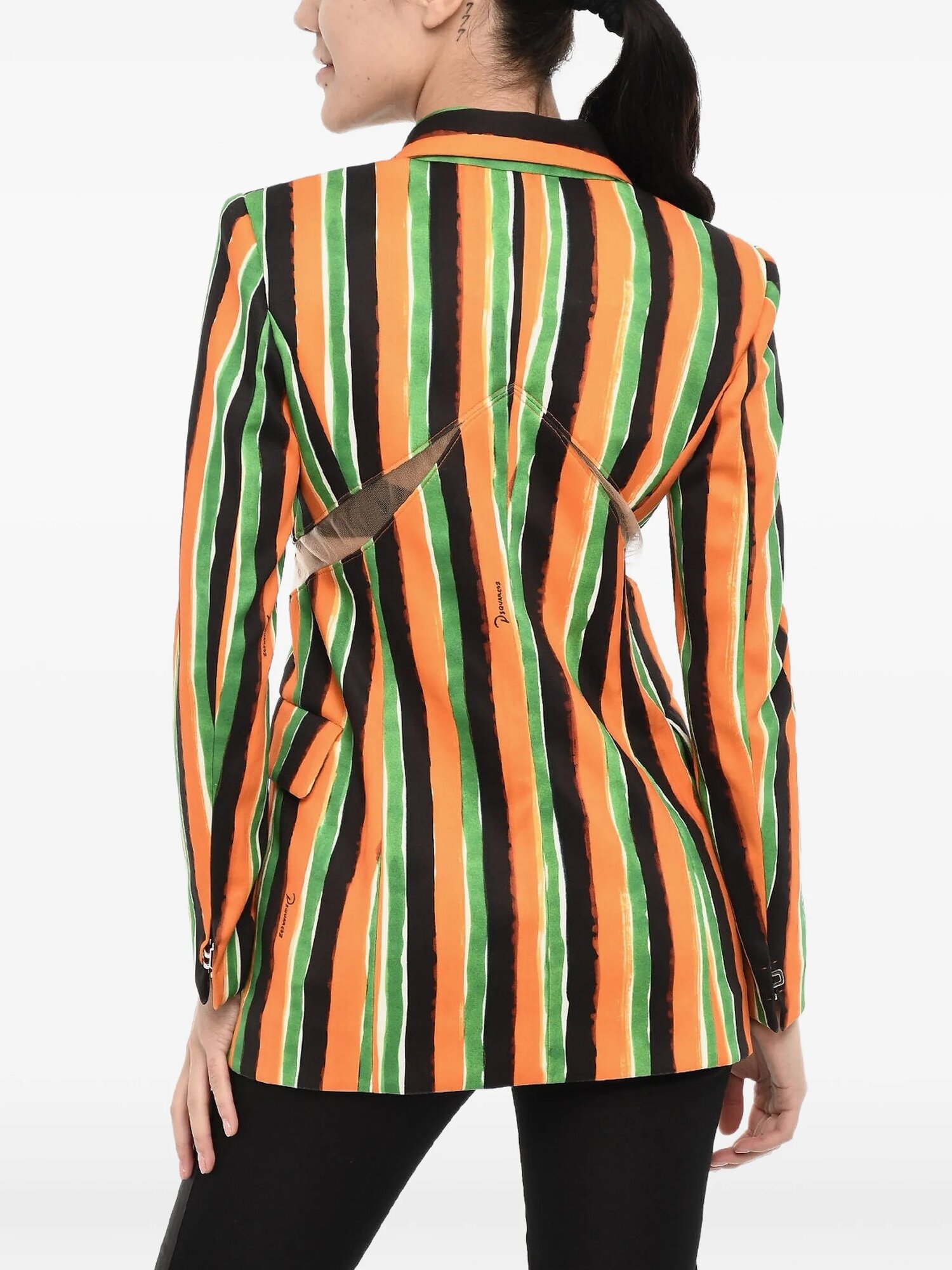 Пиджак DSQUARED2 Striped cut-out blazer, размер 38, оранжевый — фото 1