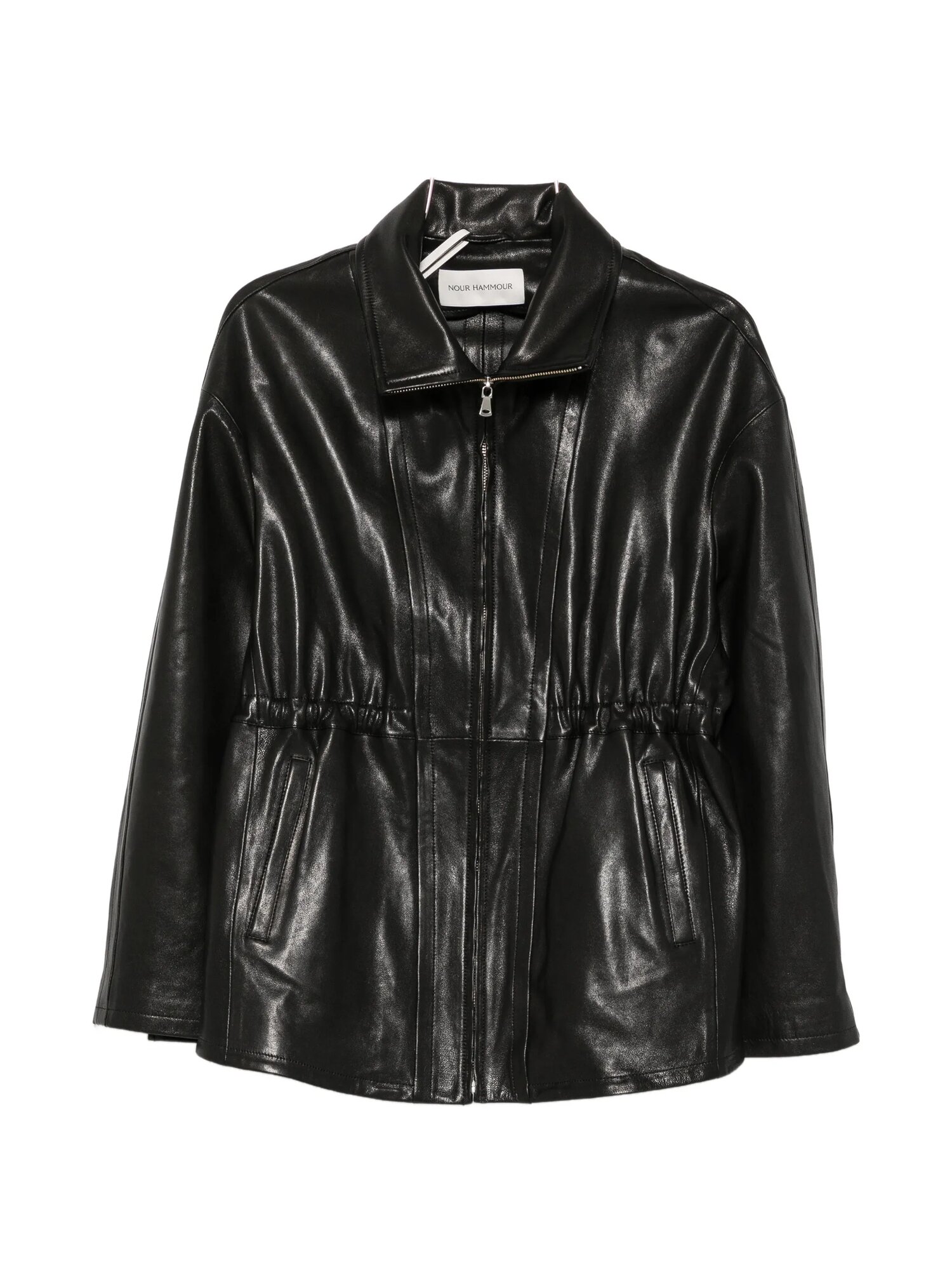 Куртка Drawstring-waist leather jacket