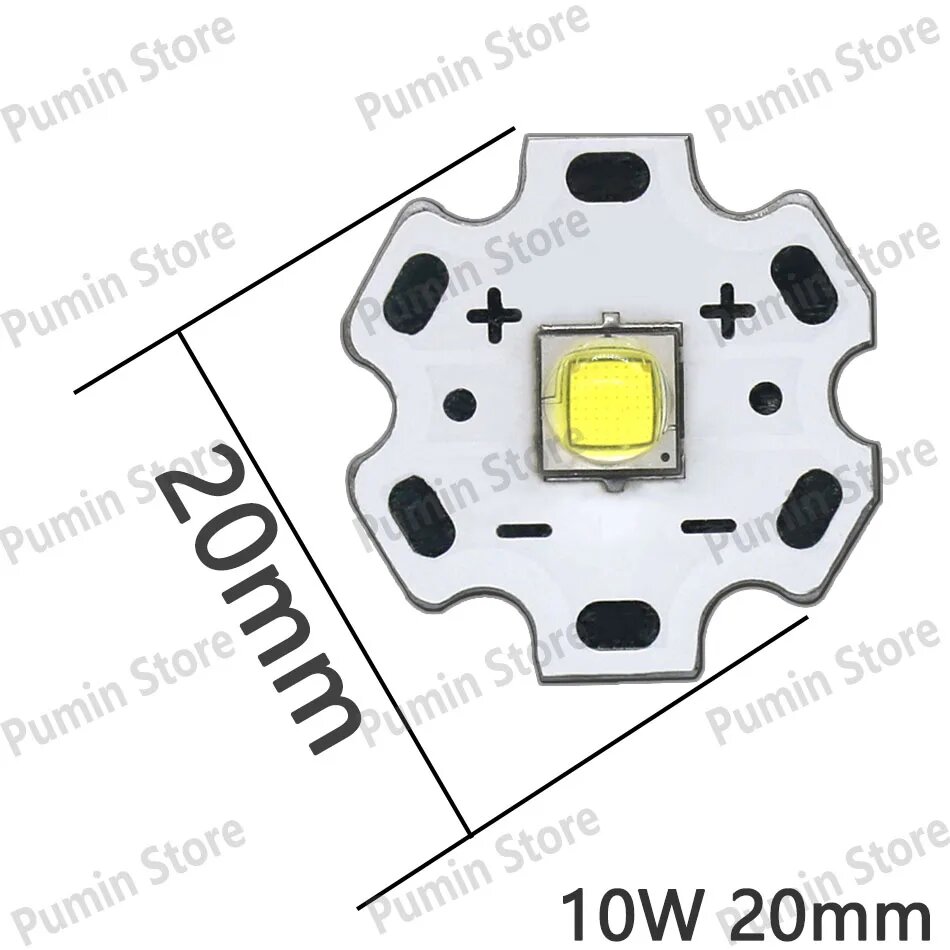 Светодиодный чип 10W 20mm, 10000k