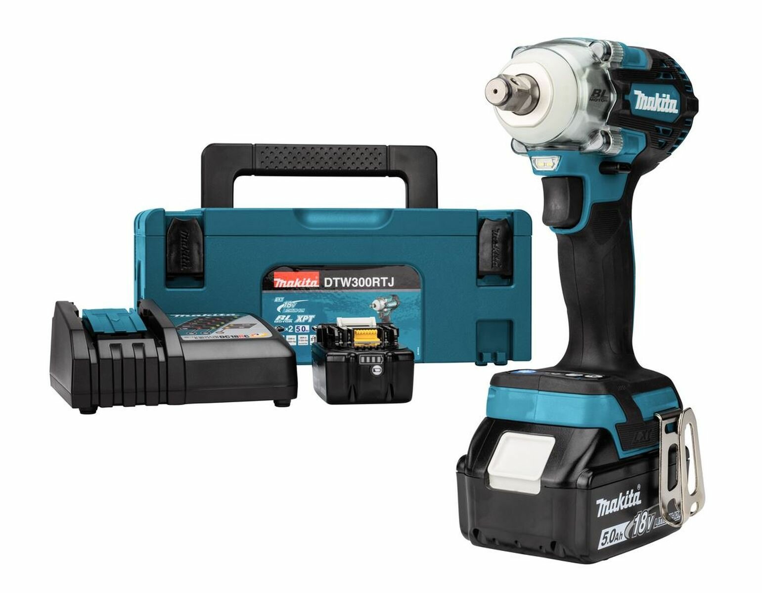 Ударный гайковерт Makita DTW300RTJ 18В LXT 330Нм. 4000 уд/мин. (2 АКБ 5Ач, З/У, кейс)