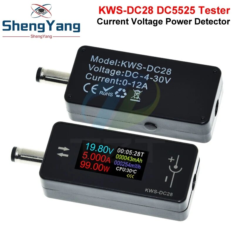 Цифровой измеритель напряжения и мощности KWS-DC28, 1pcs