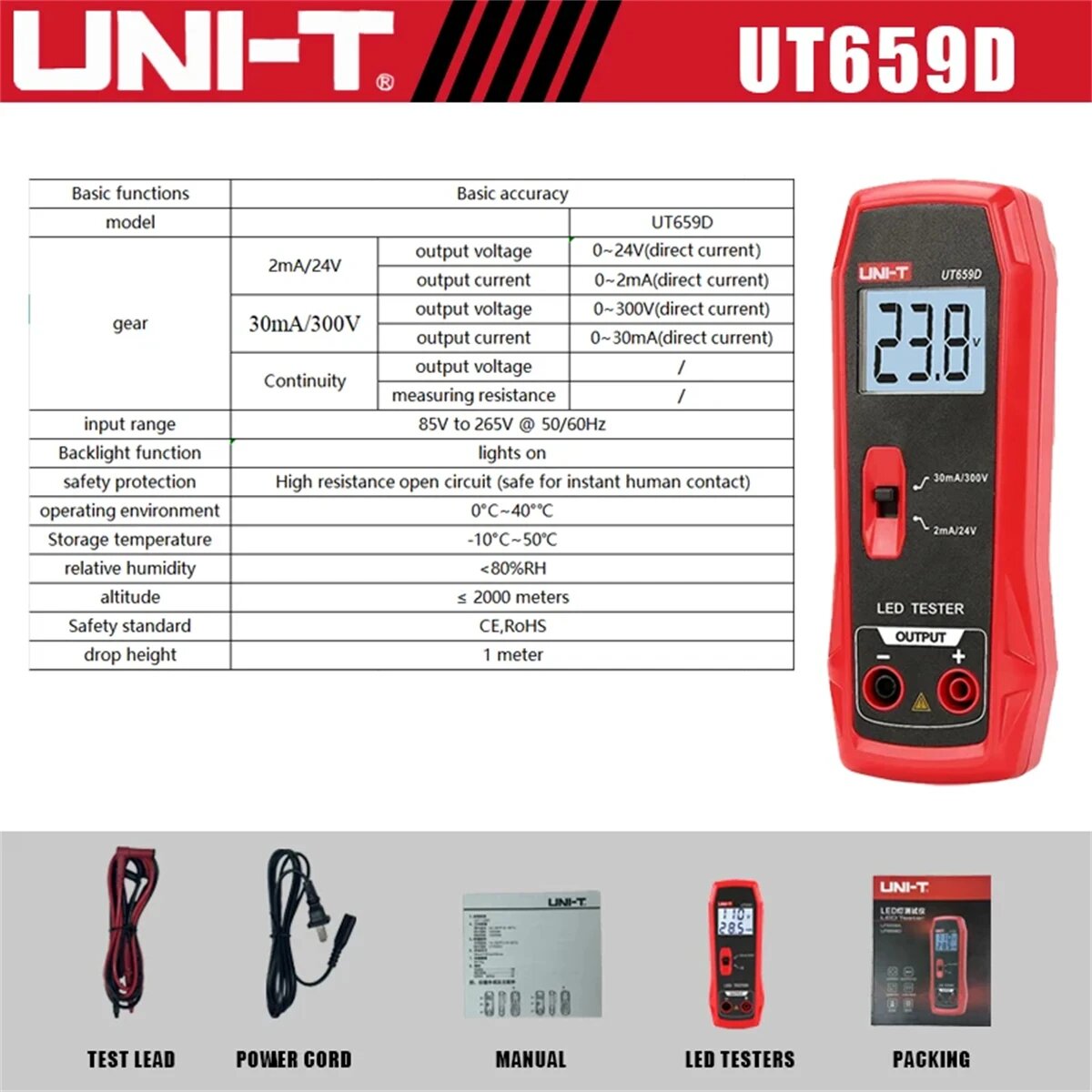 Тестер светодиодов UNI-T UT659A/D UT659D