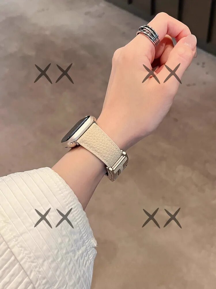 Кожаный ремешок для смарт-часов Apple Watch 42mm, регулируемый длиной 210 мм, из Китая — фото 1