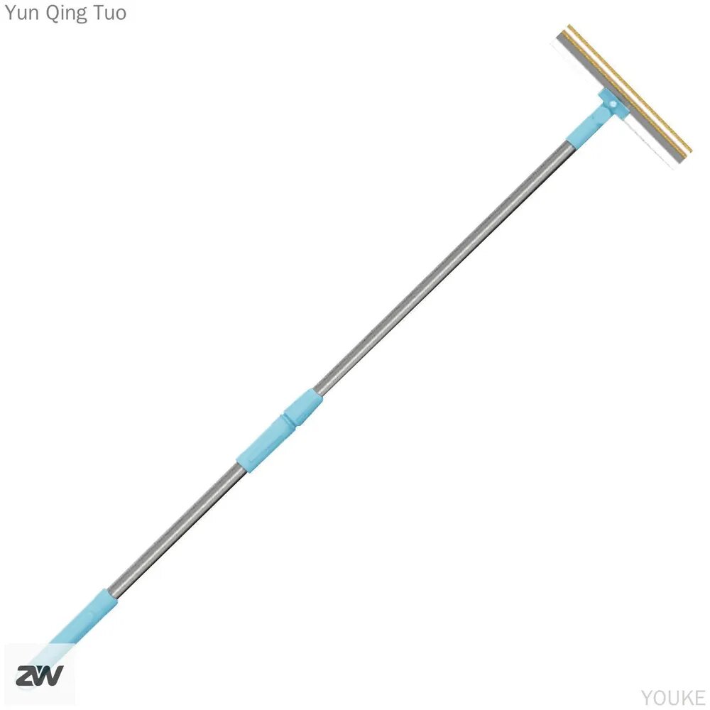Скребок для шерсти с длинной ручкой Yun Qing Tuo, модель 4736910822, синий, большой размер, нержавеющая сталь