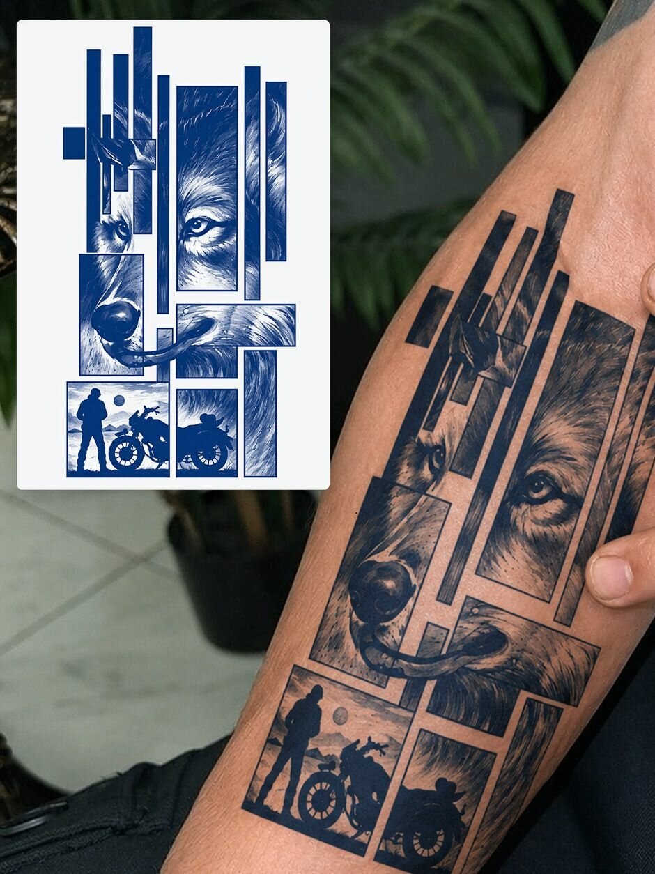 Tattoo'шки Временная тату без пленки 11*18см (темнеет через 24 часа) 11x18 см темнеющая татуировка