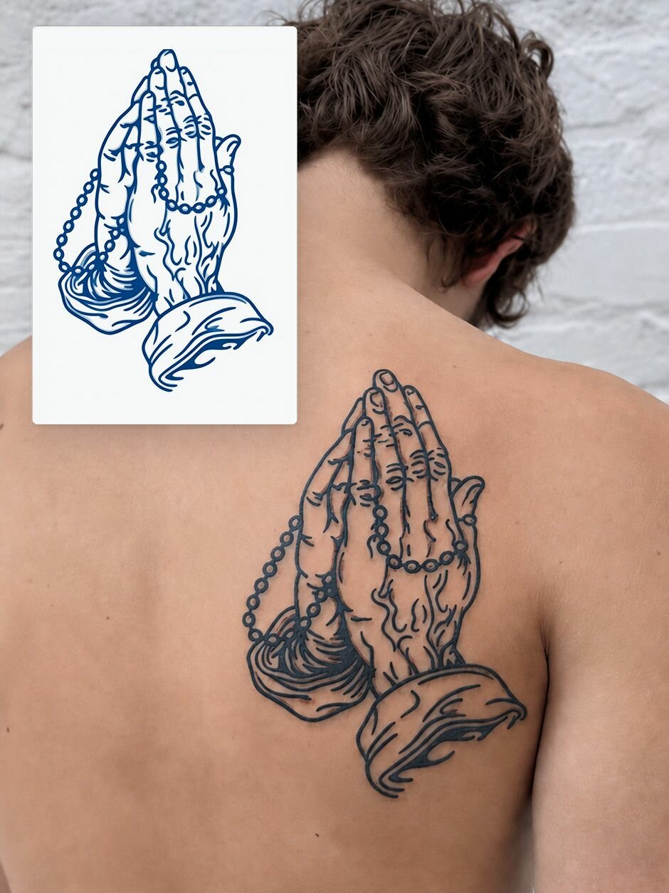 Tattoo'шки Временная тату без пленки 11*18см (темнеет через 24 часа) 11x18см без пленки темнеющая