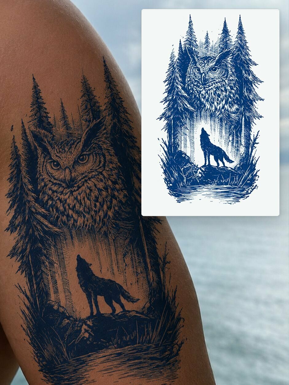 Tattoo'шки Временная тату без пленки 11*18см (темнеет через 24 часа) темнеет через 24 часа без пленки 11x18см