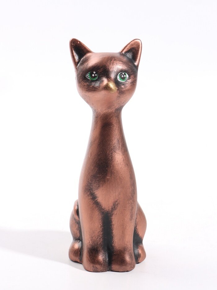 Фигурка декоративная «Кошка-Нефертити», 6.5×18 см, бронза