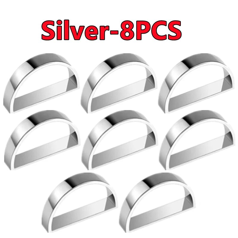 Металлические кольца для салфеток Silver-8PCS