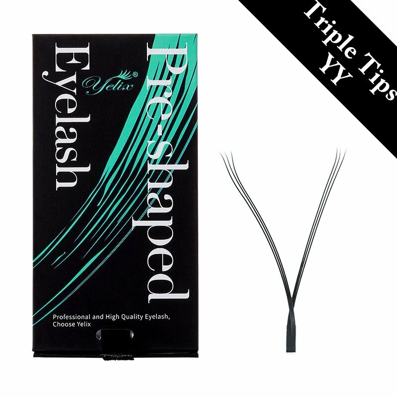 Yelix 3D накладные ресницы W-образные 3D/6D C, 8-15mm MIX, Triple Tips YY