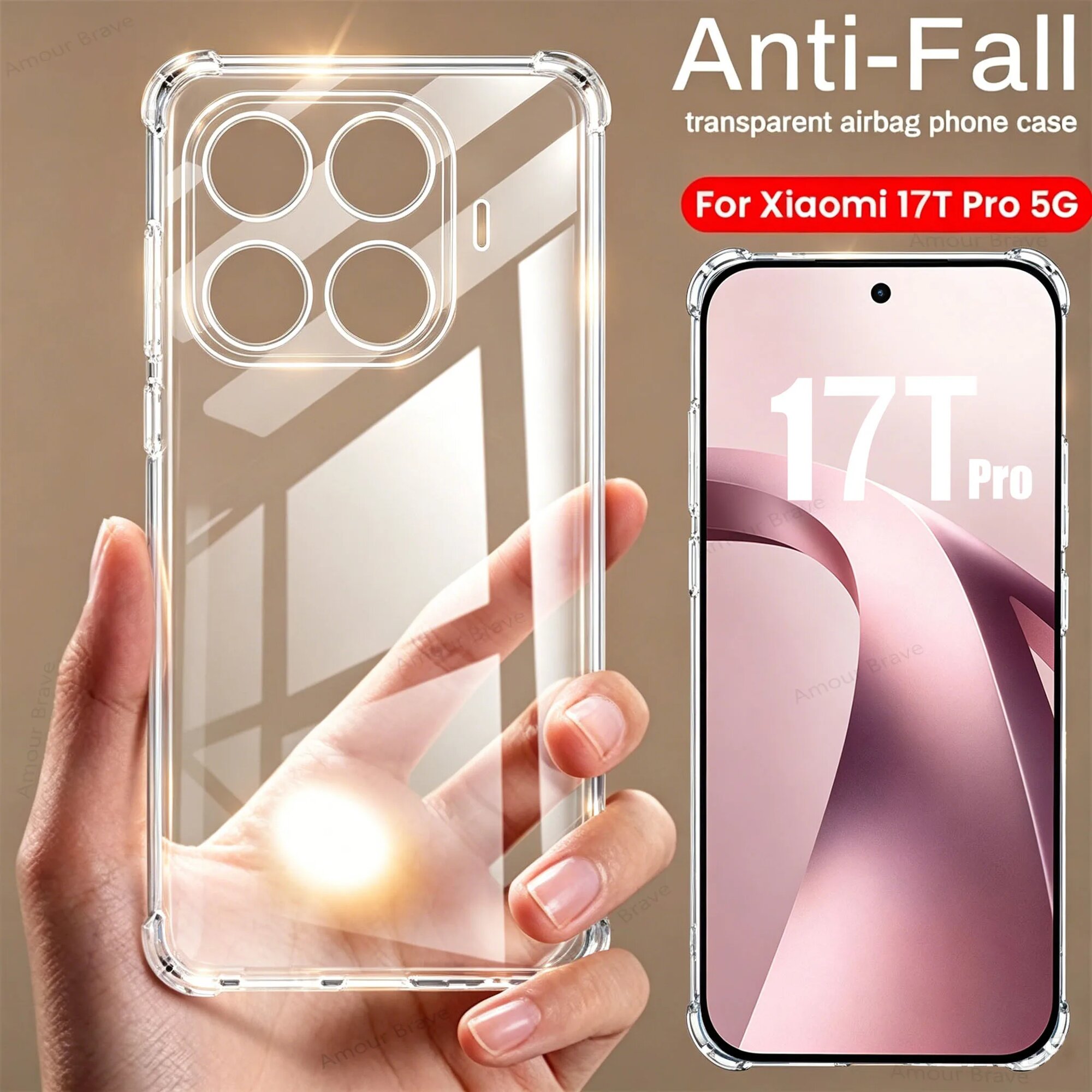 Противоударный прозрачный чехол для Xiaomi 17T Pro, чехлы для Xiaomi 15 Ultra, 17 Pro Max, 11T Lite, 10T, 12T, 14T, 15T Pro, TPU-накладка