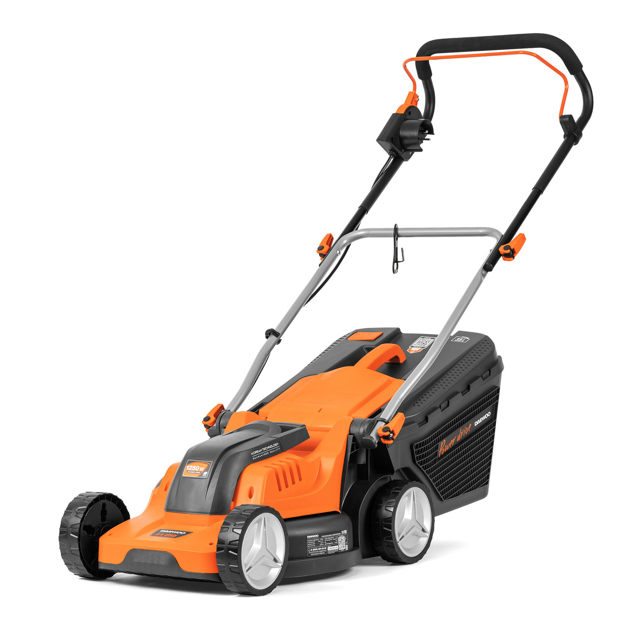 Газонокосилка DAEWOO DLM 1250E, электрическая, пластик, 35 л, ширина 32 см