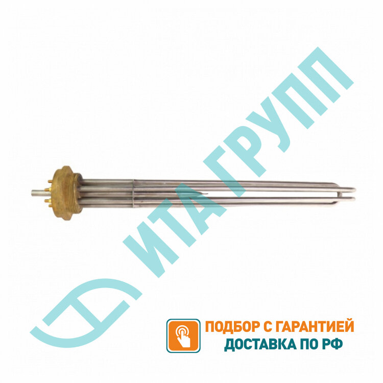 Блок ТЭНов KFL 15000W из нержавеющей стали, G 2" (59мм), L435мм для OSO, ЭВАН, 68615Р