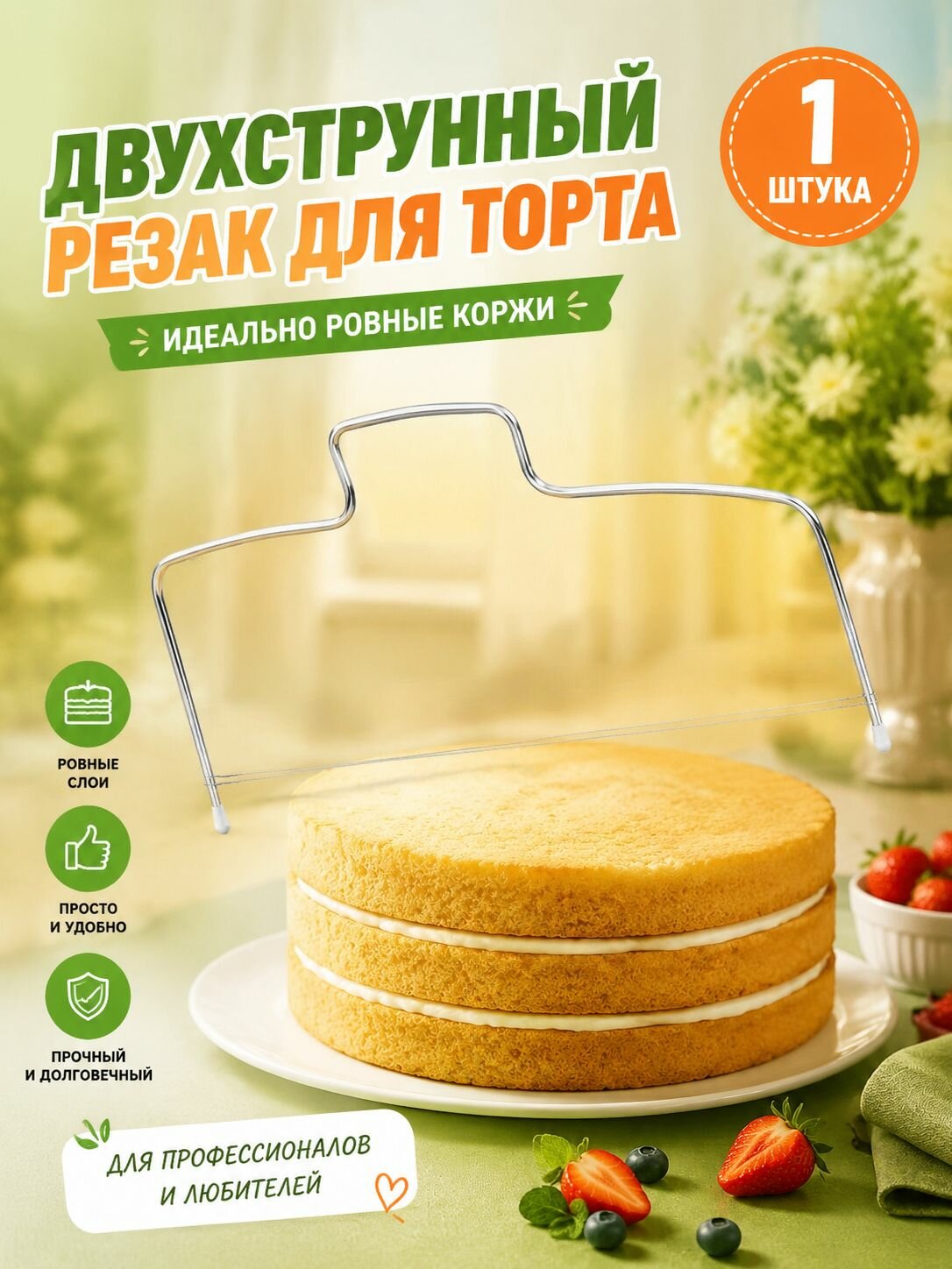 Форма для нарезки торта 1 шт, 36.6 см 1 штука 36.6 сантиметров