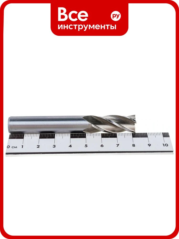 Фреза концевая ООО "ТМТ ГРУПП" цилиндрический хвостовик 12 4-зуб Р6М5 134912