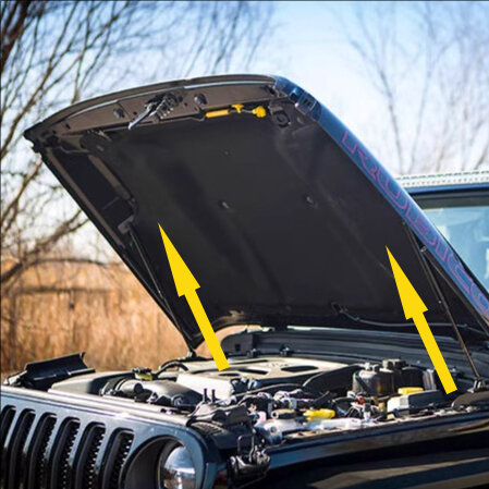Газовые упоры капота для Jeep Wrangler JL 2017-2023 "Амортизаторы" Джип Вранглер JL 2 шт