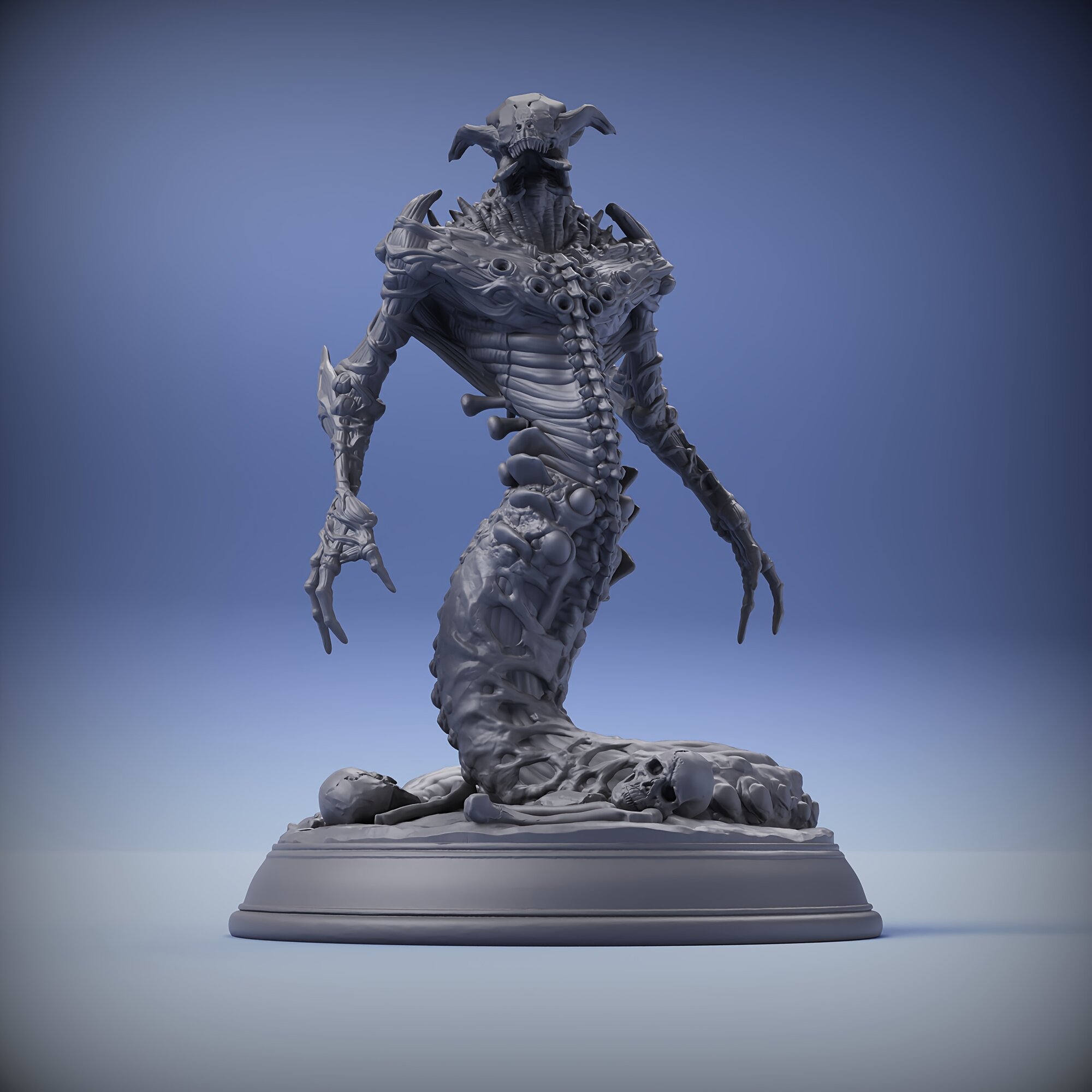 Миниатюра скелета-монстра из смолы, 3D-печать, на подставке, для настольных ролевых игр, 1 шт.