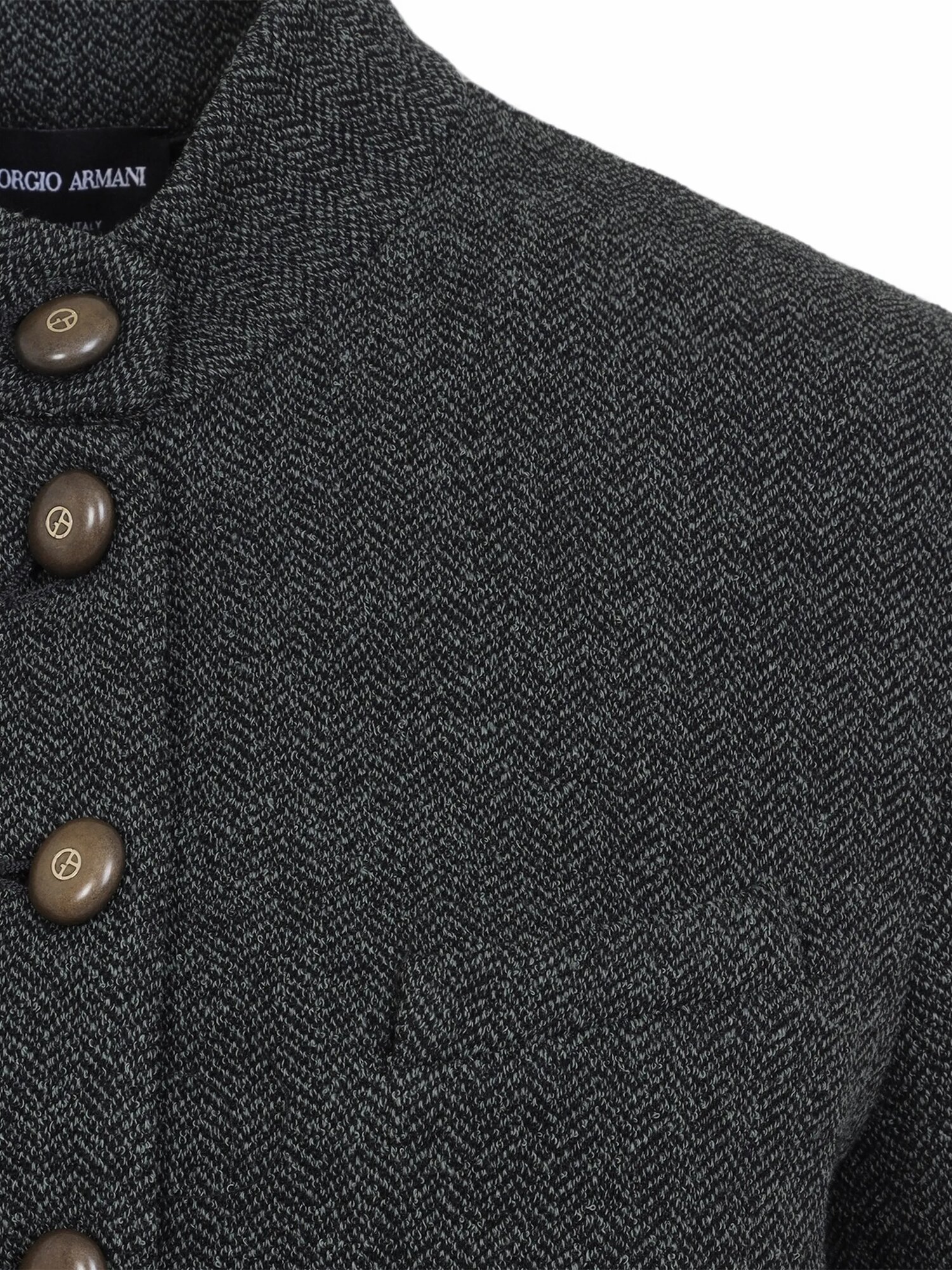 Куртка GIORGIO ARMANI Slim-fit herringbone-pattern jacket, размер 42 — фото 1