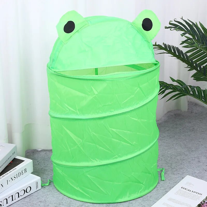 Детская складная корзина для белья с животными Green Frog