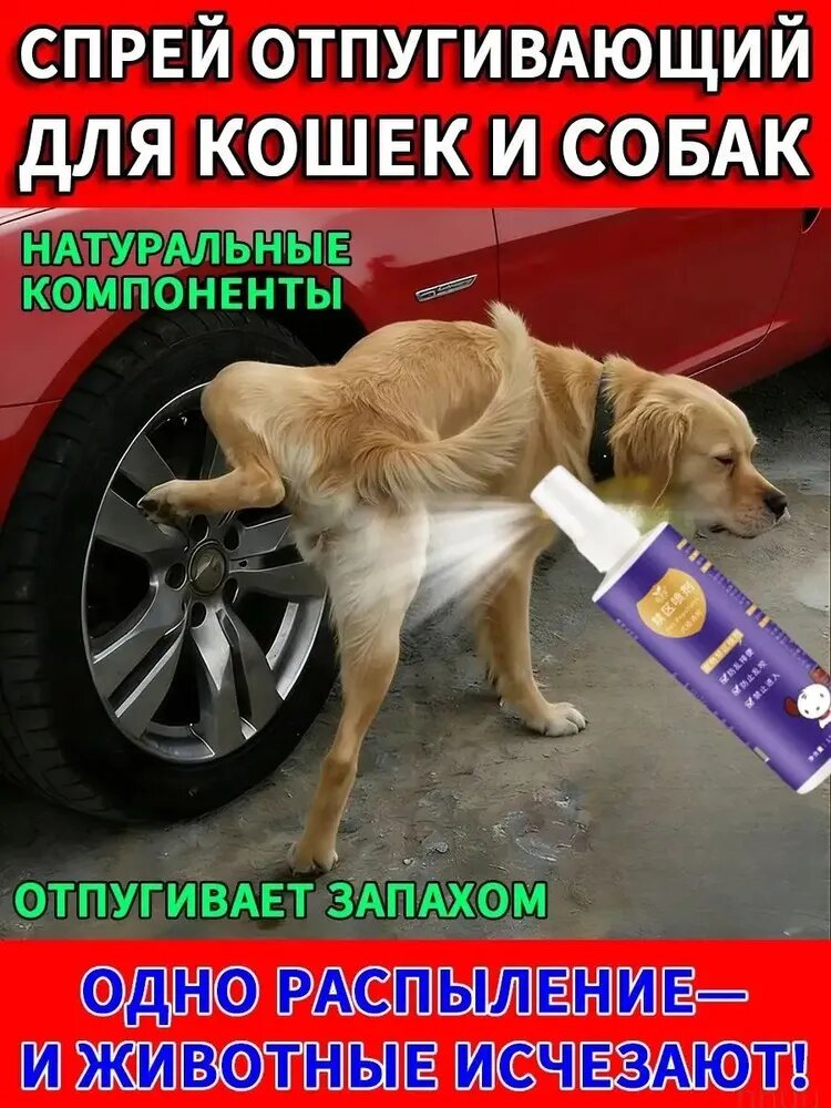 Спрей-отпугиватель для кошек и собак защита мебели и ковров от меток и царапания. Натуральный состав, мгновенное действие. 120ml