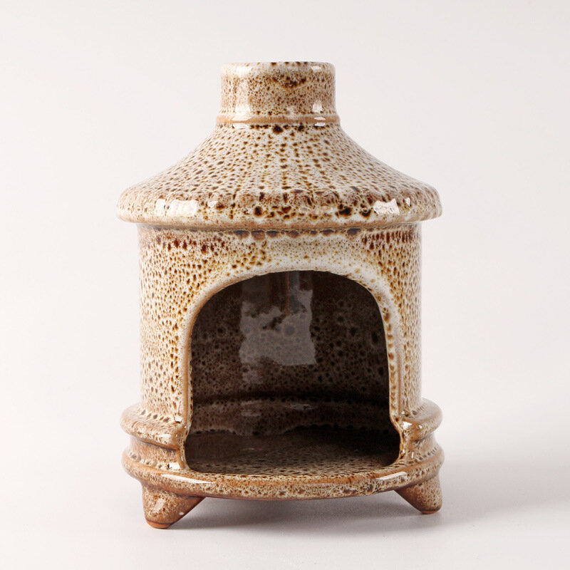 Керамическая лампа для благовоний Palo Santo с белой горелкой, белый с пятнами