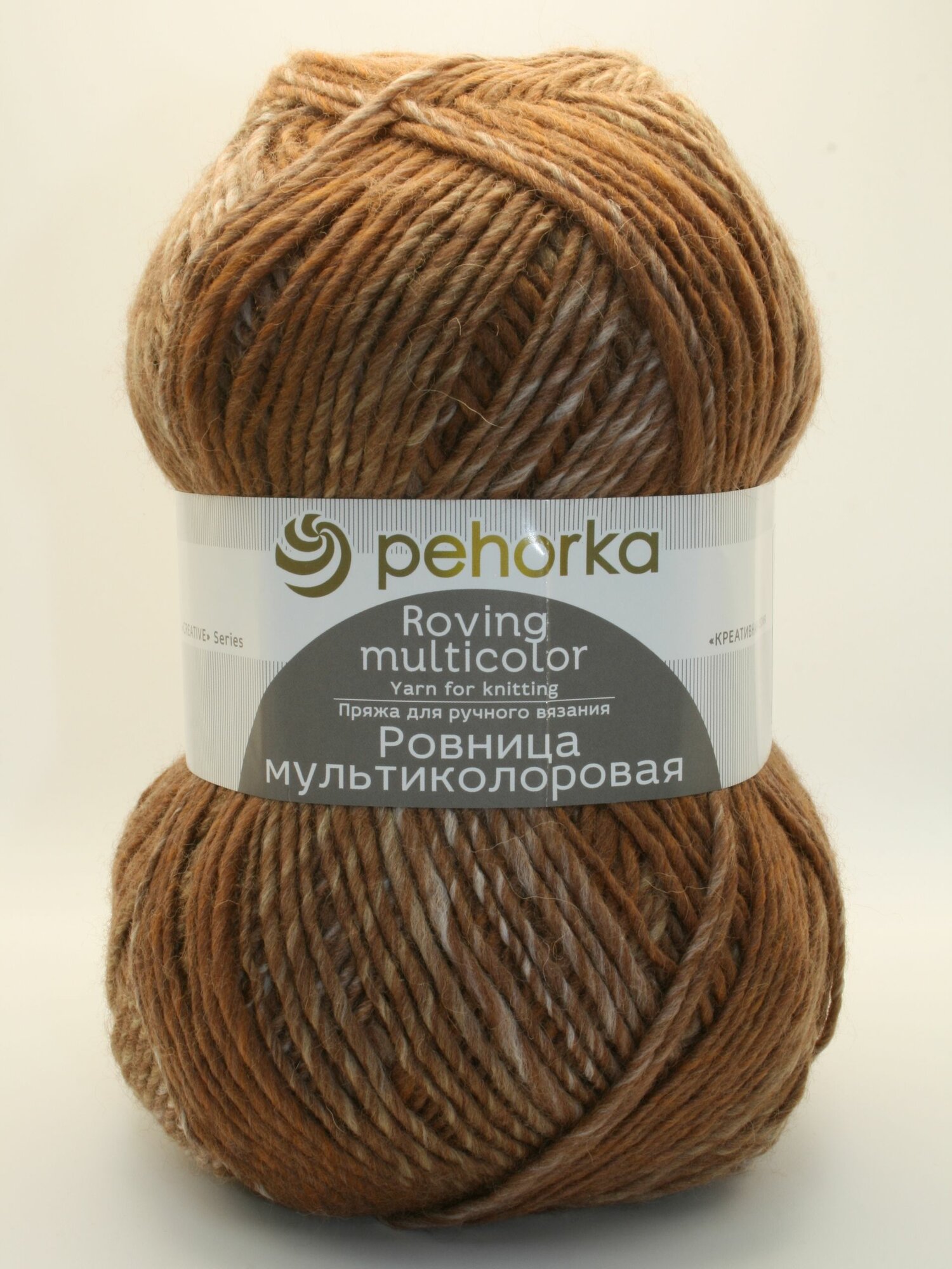 Пряжа Пехорка Ровница Мультиколоровая 1153 (5 мотков, 200г/400м) молочный шоколад