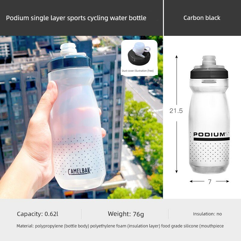 Camelbak 0.62L однокамерная велосипедная бутылка с пылезащитной крышкой, цвет угольно-черный