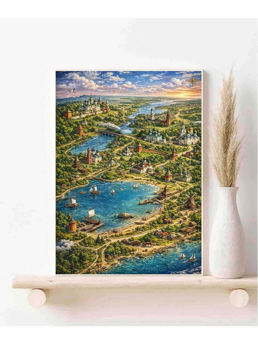 Переславль-Залесский, Россия, Fantasy Map, Карта, Плакат 30