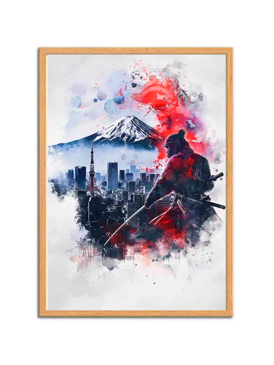 Самурай-животное-шимпанзе 5, Плакат 30x42см