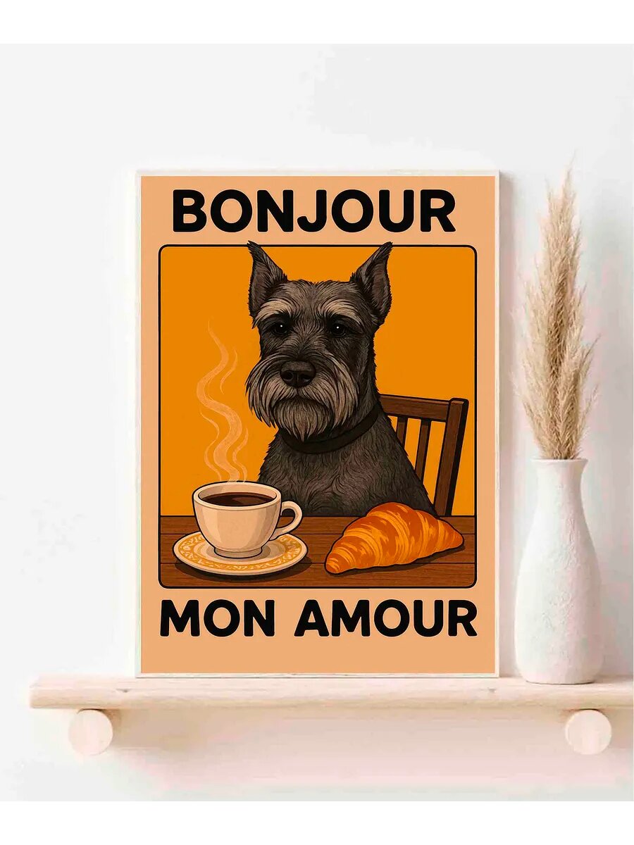 Стандартная собака породы шнауцер, Bonjour Mon Amour, Плака