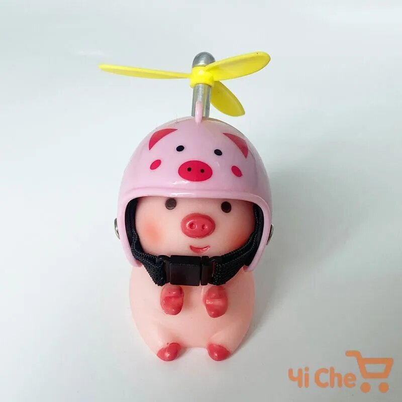 Модель маленького свинки на велосипеде . с шлемом . игрушка для декора