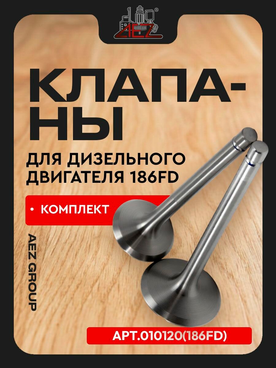Клапана дизельного двигателя 186FD (комплект) для мотоблока / генератора / мотопомпы и пр.