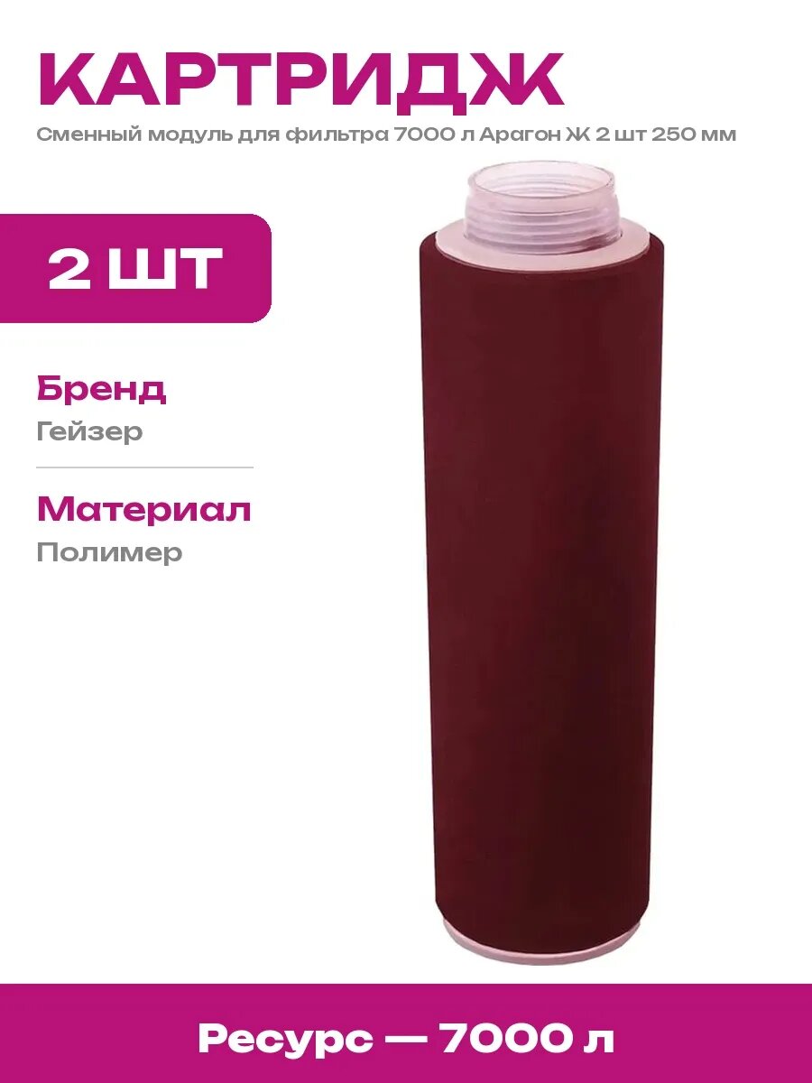 Картридж для фильтра 250 мм от тяжелых металлов Арагон 2 шт