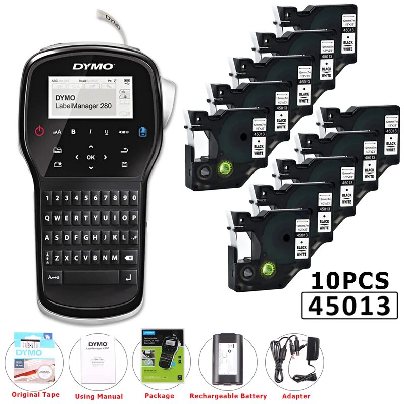 DYMO LabelManager LM280 LM-280 перезаряжаемый портативный производитель 45013 45010 45023, ПК и Mac подключение для организации дома/офиса