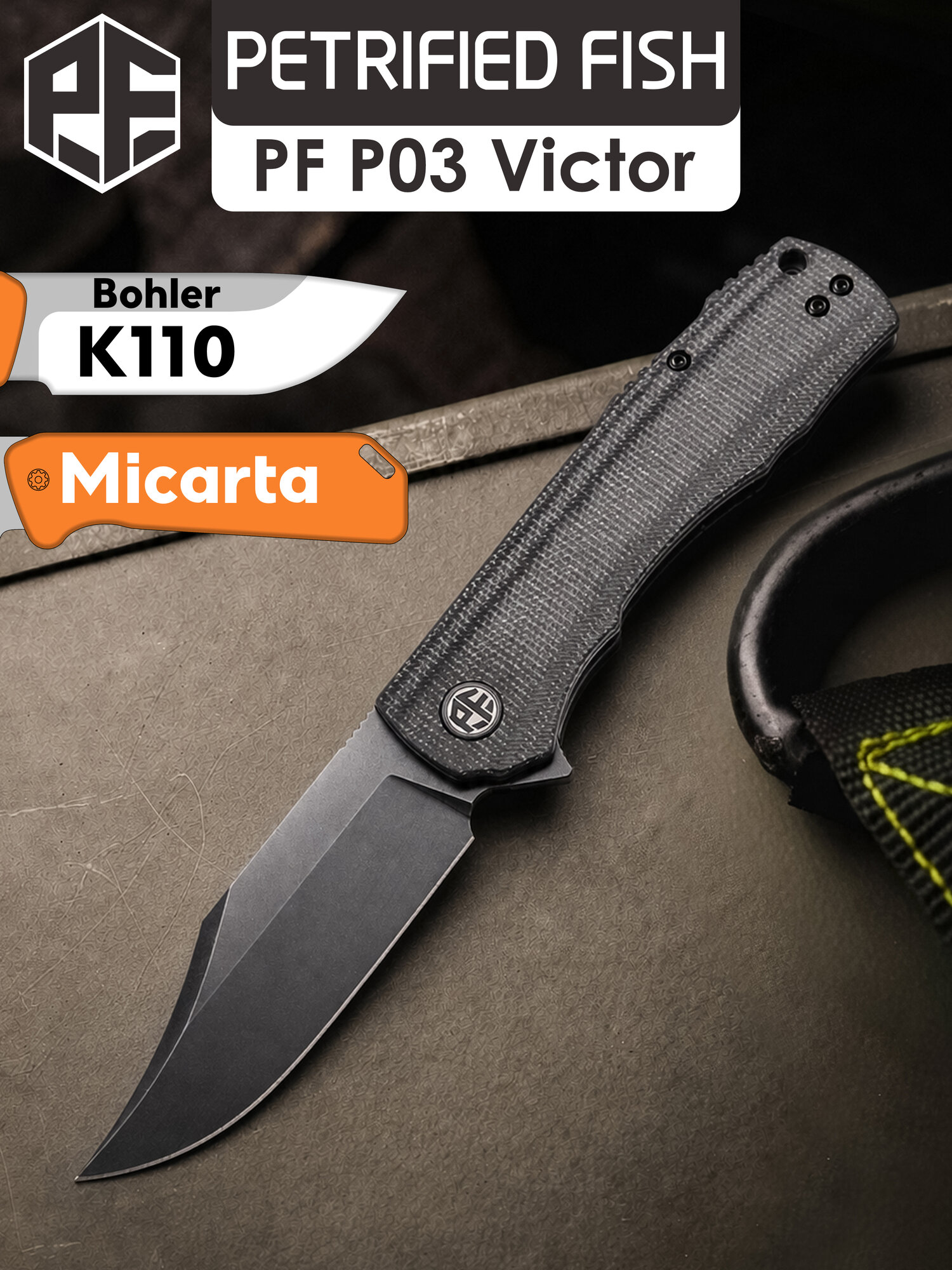 Складной нож Petrified Fish Victor PFP03DMW