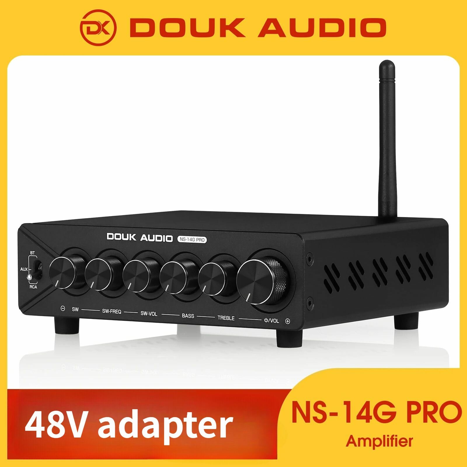 Douk Audio NS-14G-PRO HiFi 2,1-канальный Bluetooth TPA3255 Цифровой усилитель сабвуфер 300 Вт