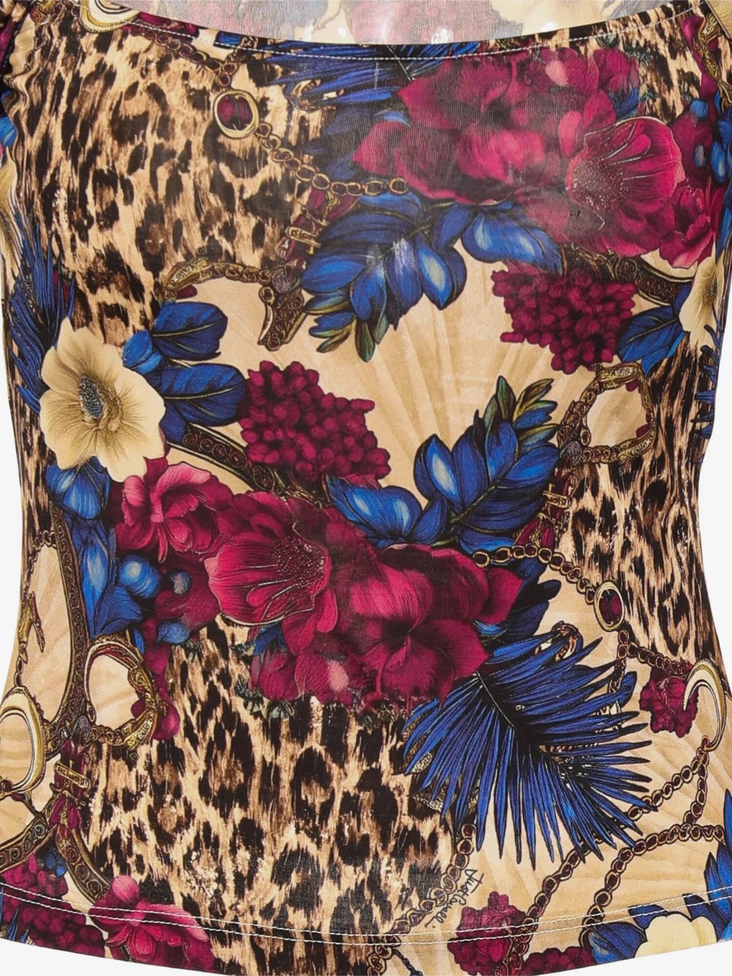 Топ Just Cavalli Mix-print keyhole top, размер 40 — фото 1