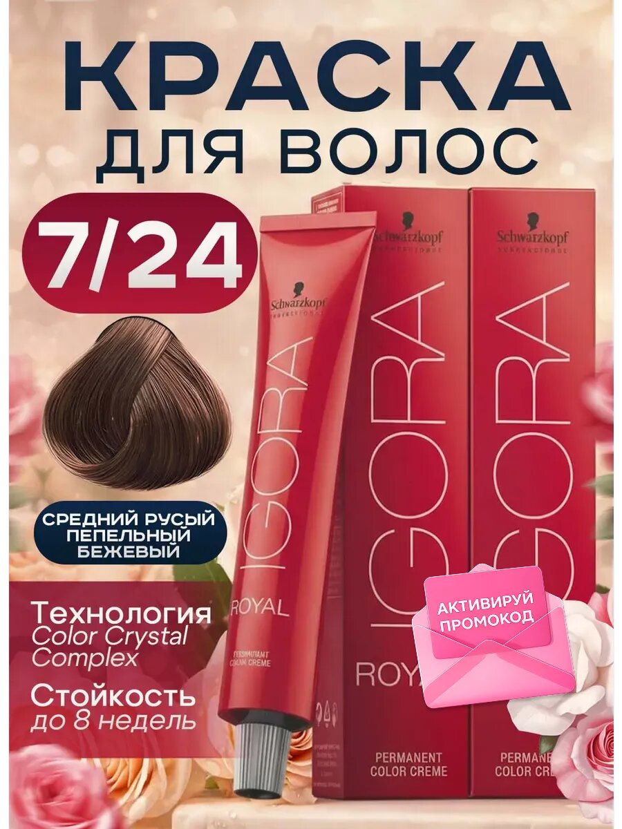 Игора краска для волос профессиональная тона 7. 8. 7/ 8/