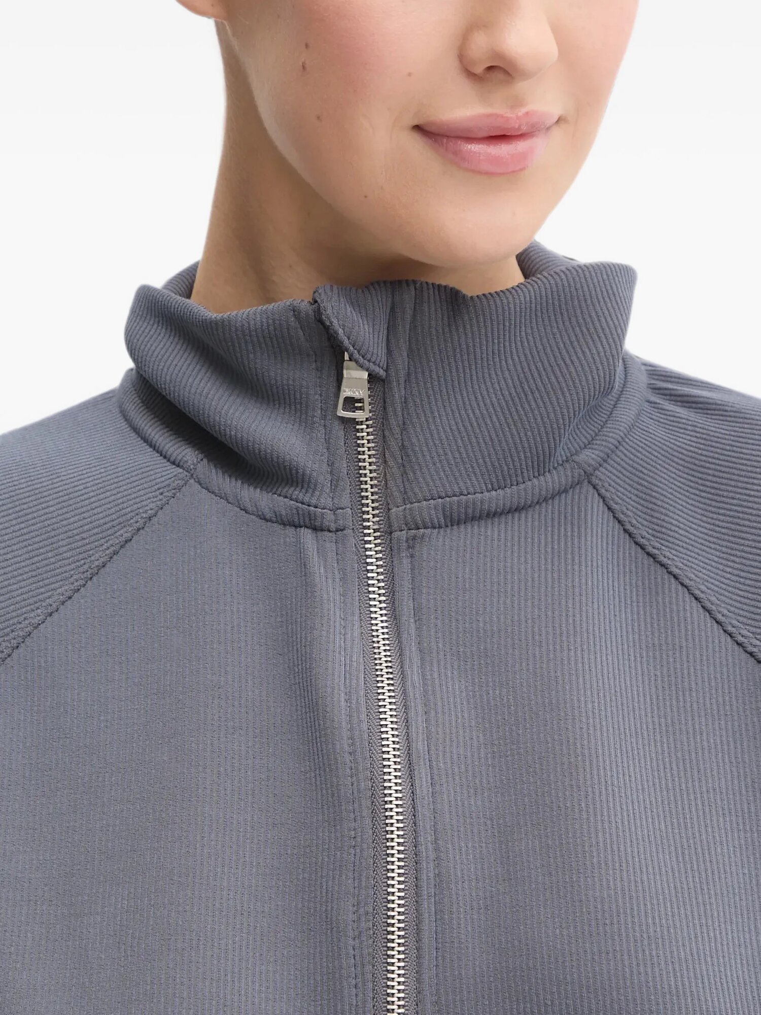 Толстовка DKNY Ribbed half-zip sweatshirt, размер 46, , grey — фото 1