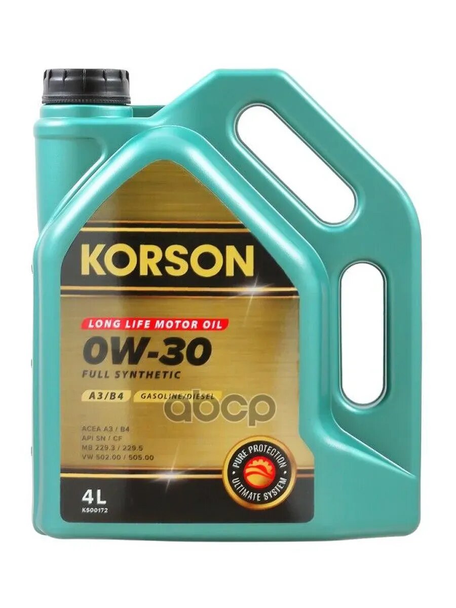 Korson 0W-30 Full Synthetic A3/B4 4Л (Синт. Мотор. Масло.)