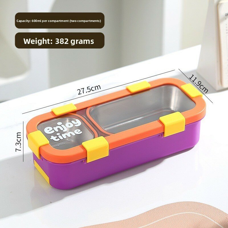 Lunch box lightweight stainless steel with microwave safe and sealed design for daily use brand unknown 600ml orange