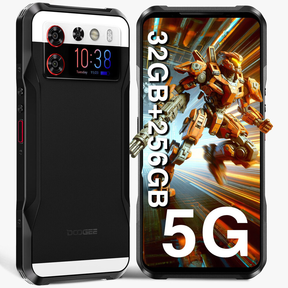 Защищенный смартфон Doogee V20S, Black, 12/256Gb , Ночная камера, Задний экран, AMOLED 2K FHD+ 6,43", Гарантия год