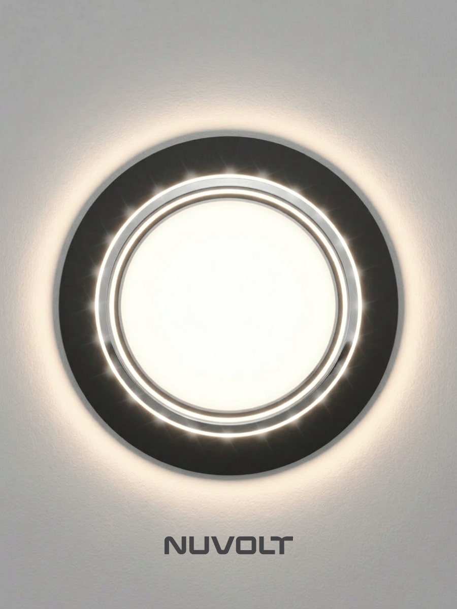 Светильник потолочный встраиваемый цоколь GX53 с Led подсветкой NUVOLT серия Graf/Граф LDL-009B