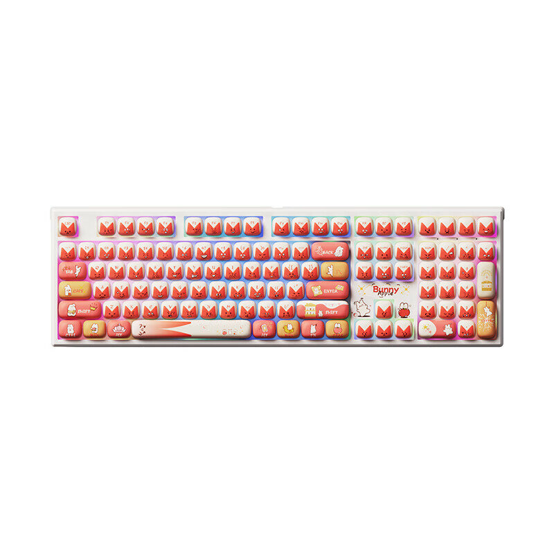 AKKO Flame Apple Rabbit 108-клавишная беспроводная механическая клавиатура с RGB-подсветкой для женщин - игровая