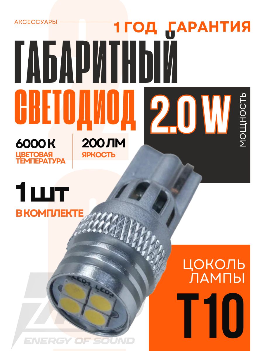 Светодиод габаритный AMP SuperBright T10 CANBUS