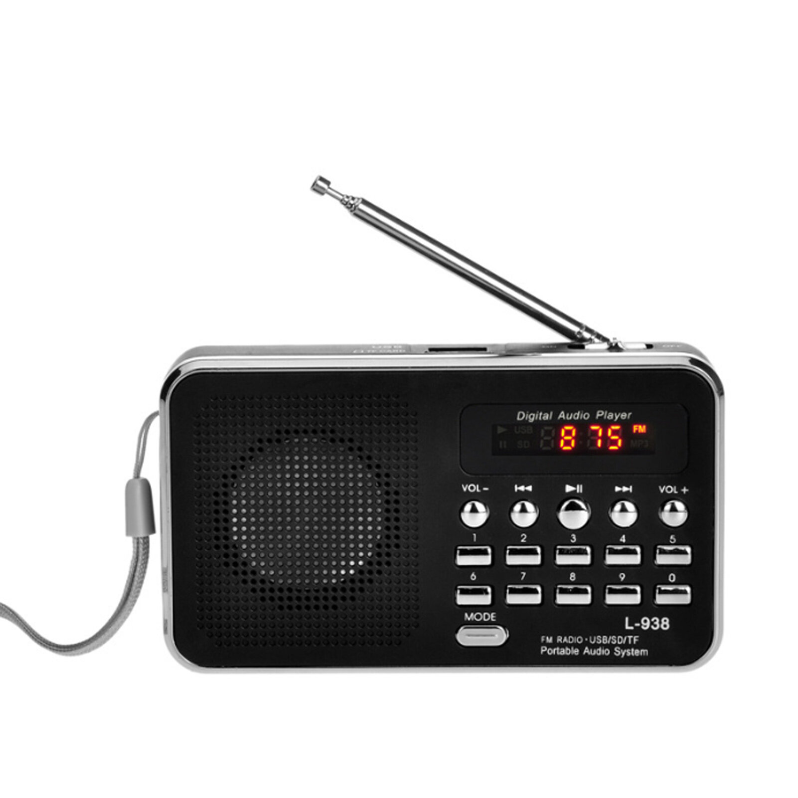 Аудиоплеер L-938 с FM радио, заменяемая батарея 800 мАч, прочный корпус, для кемпинга