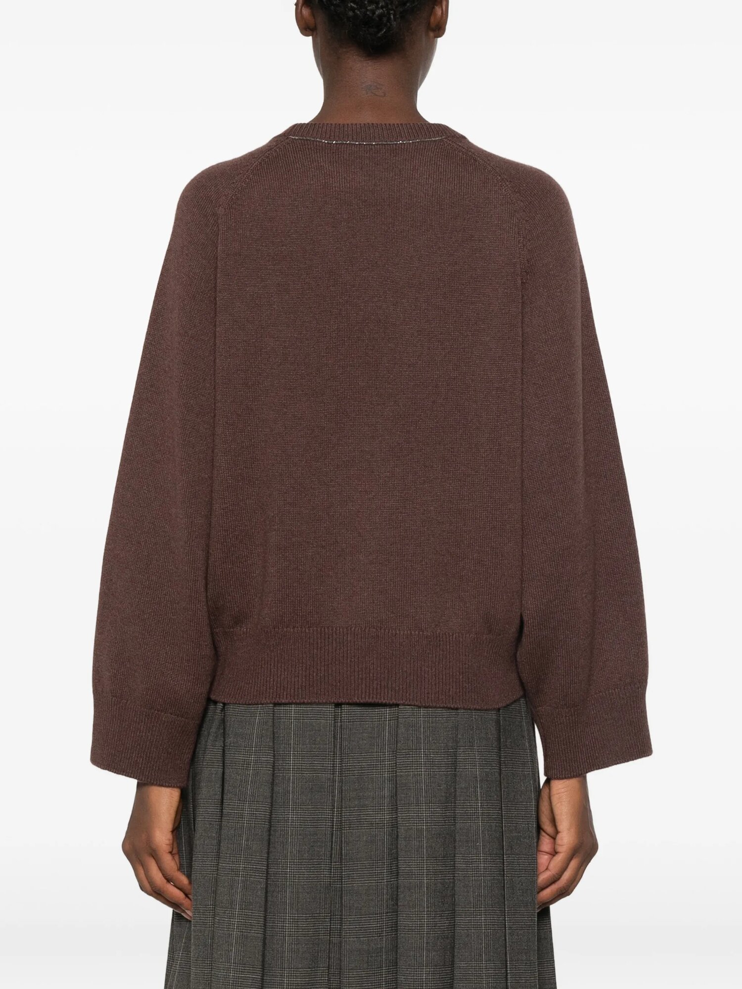 Свитер BRUNELLO CUCINELLI Raglan-sleeves sweater, размер 38, , brown — фото 1